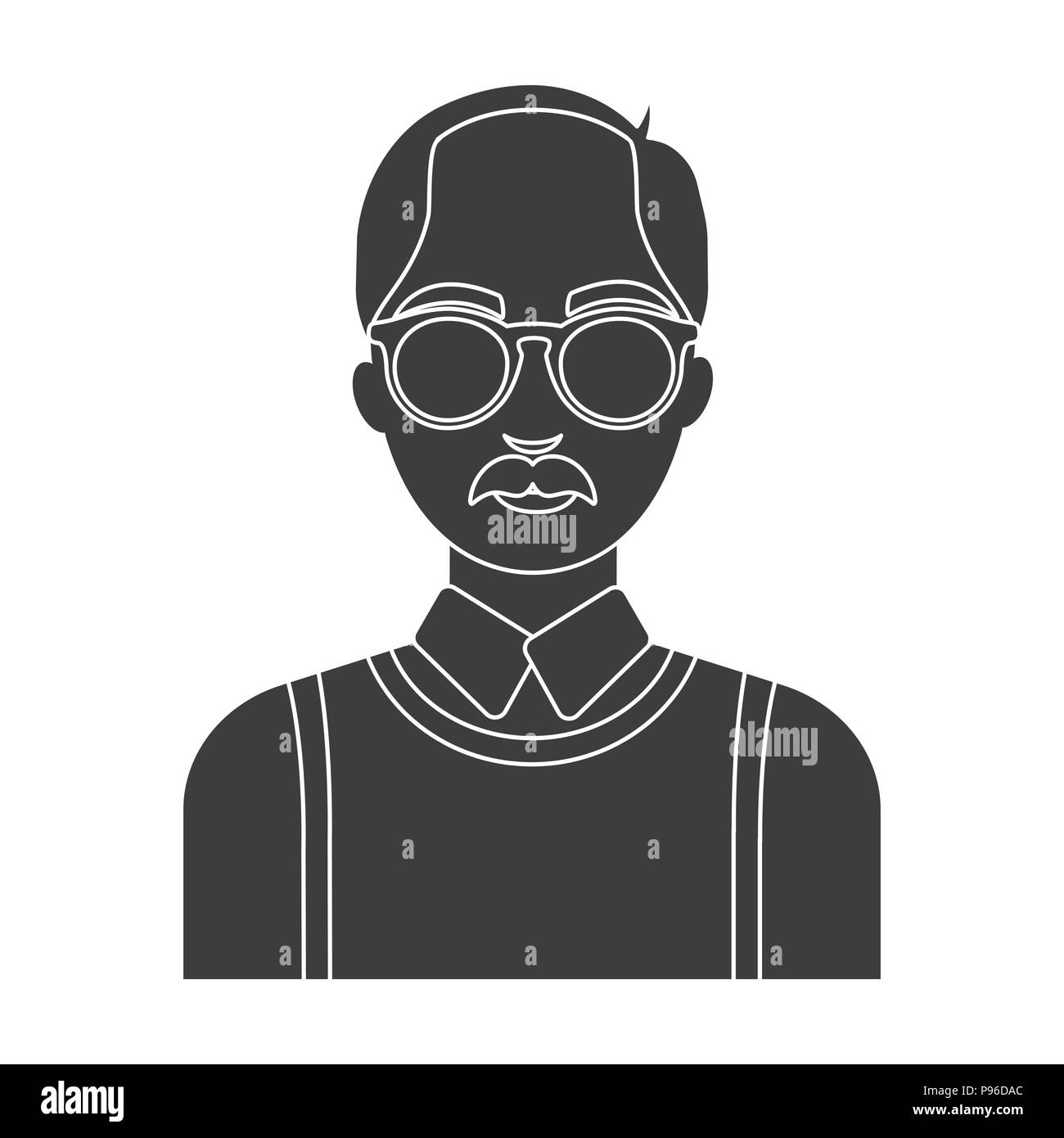 Old man.Old age single icon in black style vector symbol stock ...