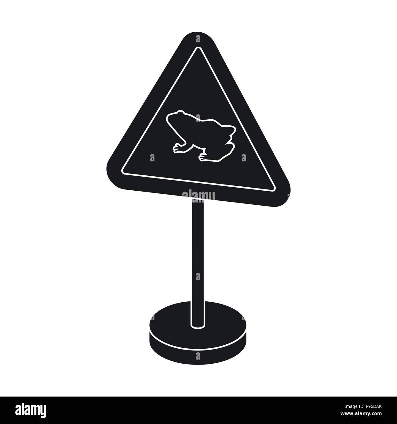 Warning Road Sign Icon In Black Design Isolated On White Background warning-road-sign-icon-in-black-design-isolated-on-white-background