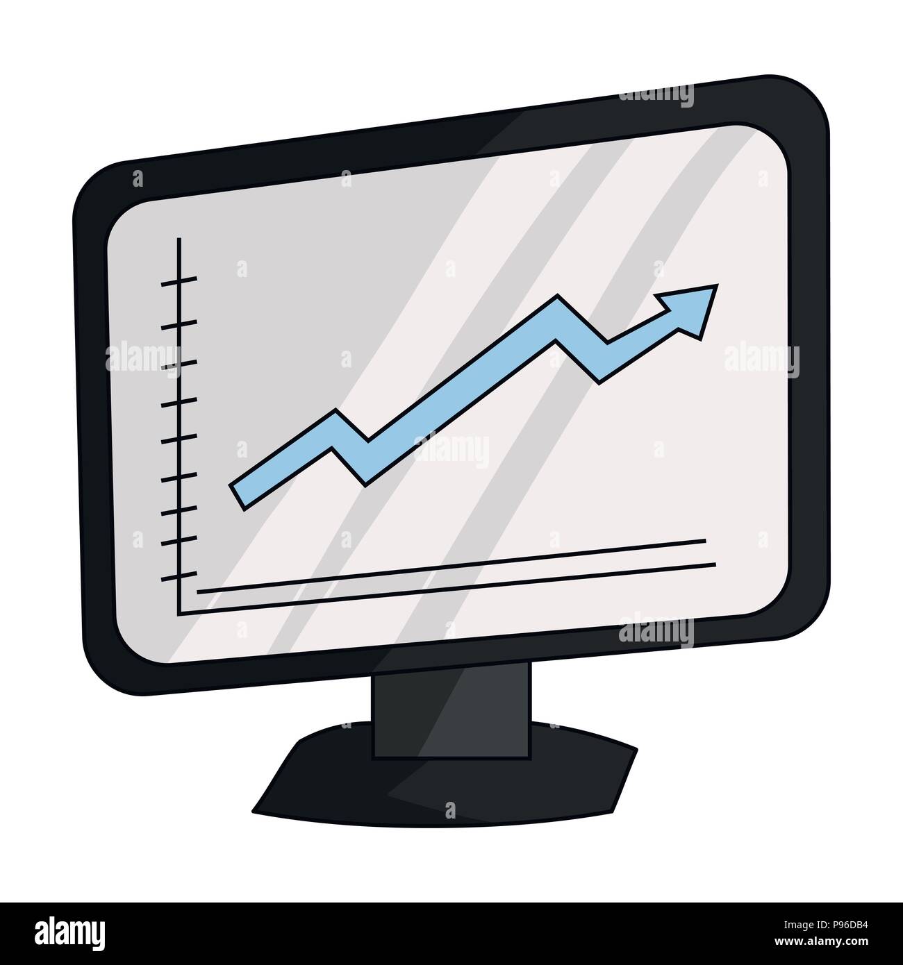 Growing graphic icon in cartoon design isolated on white background ...