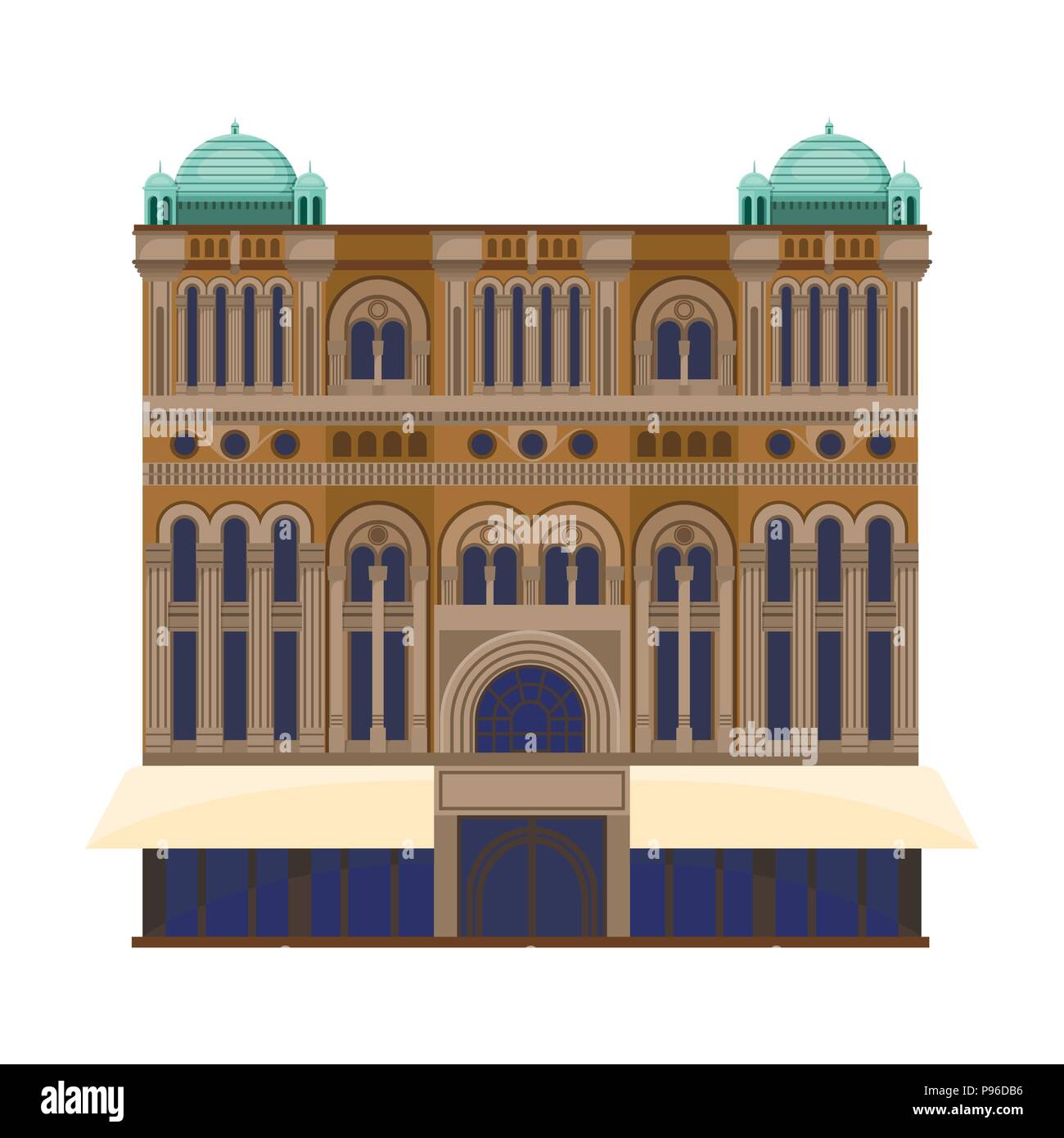 Queen Victoria Building icon in cartoon design isolated on white ...