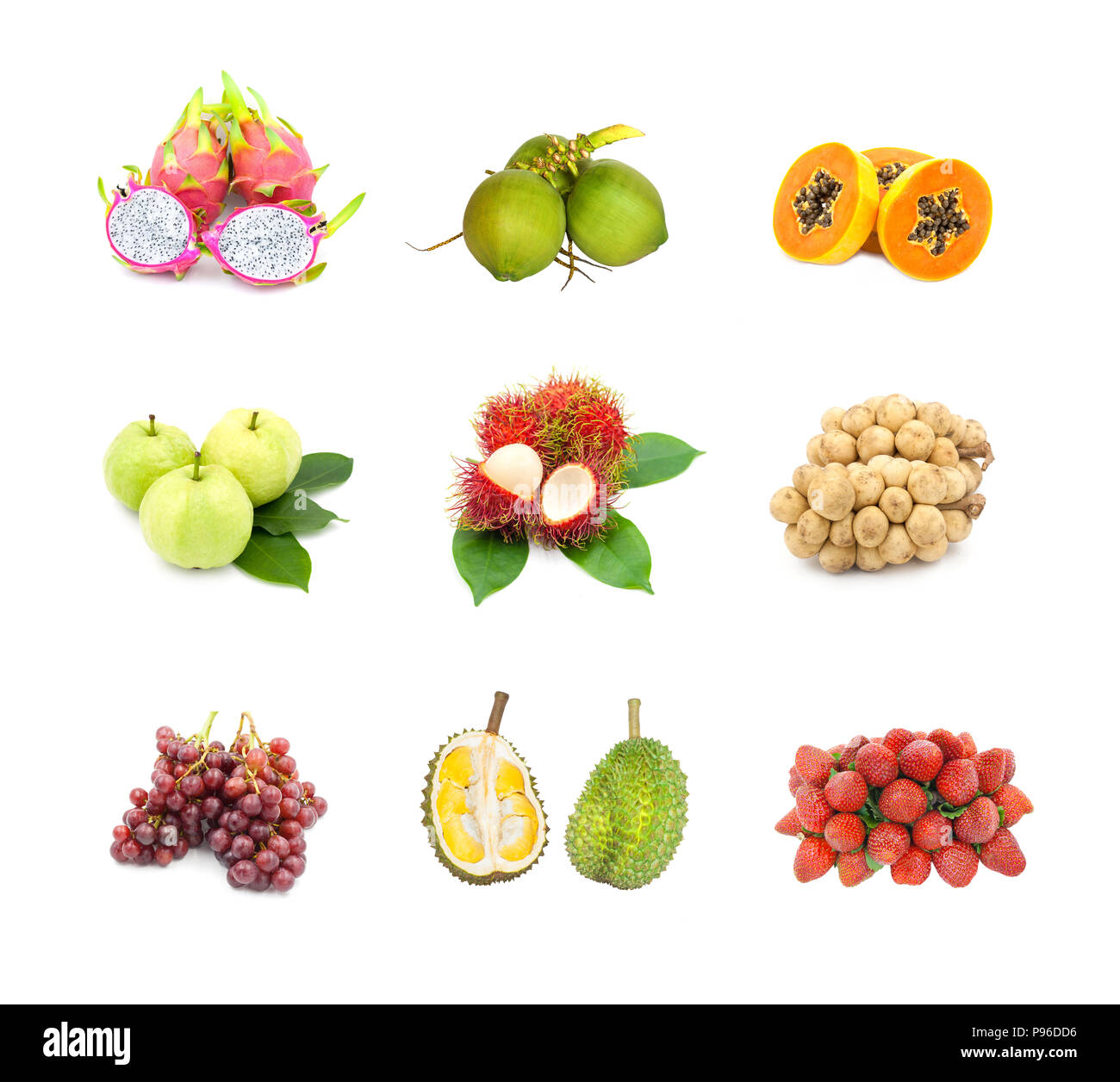 Collection of fruits isolated on white background Stock Photo - Alamy