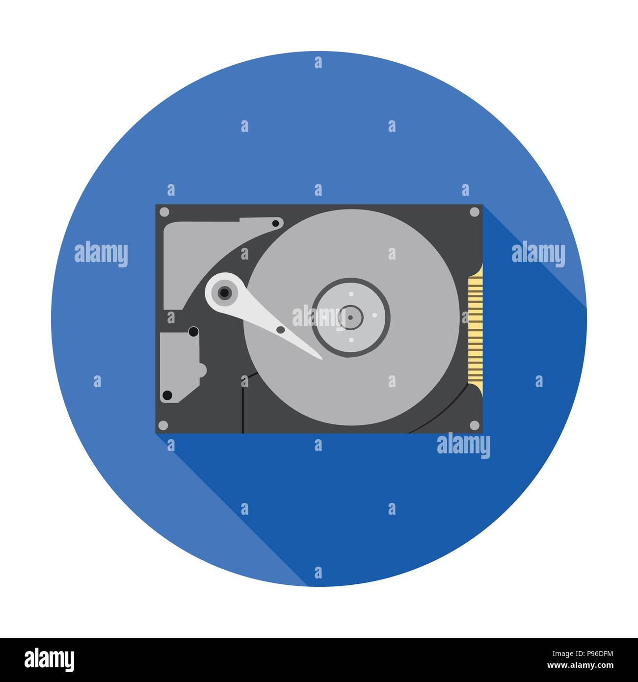 Hard disk icon in flat style isolated on white background. Personal ...