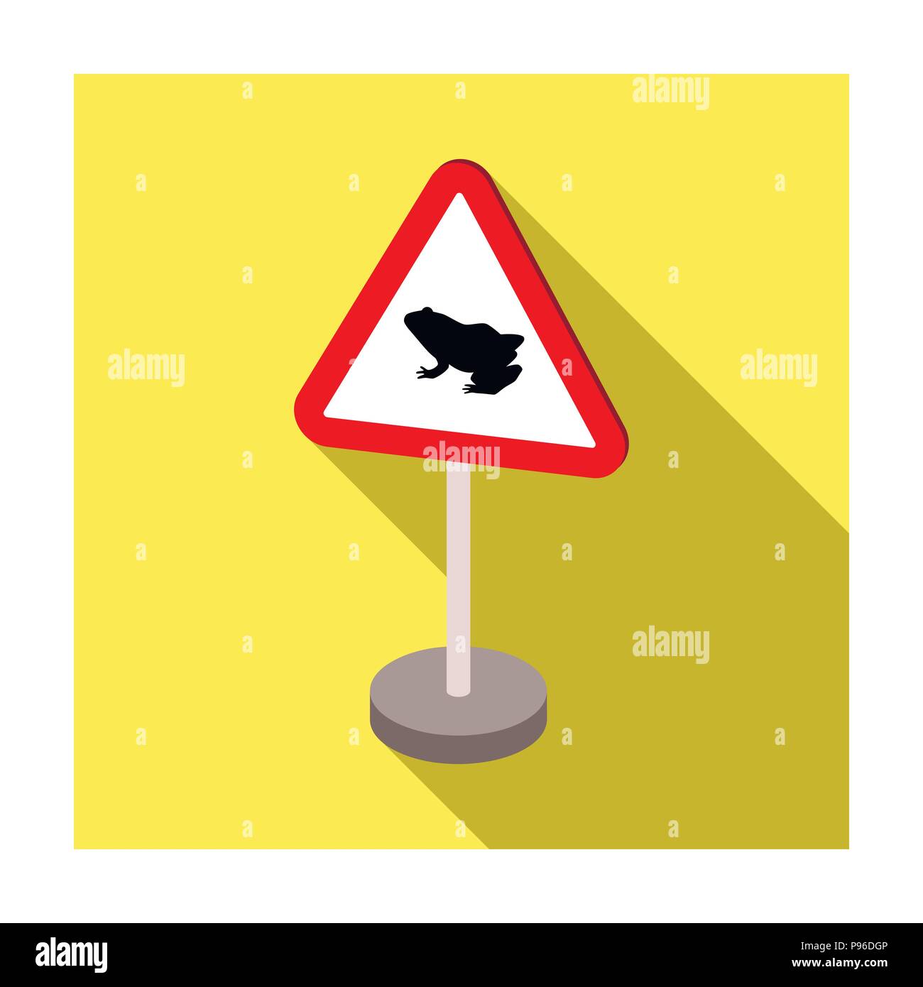 Warning road sign icon in flat design isolated on white background ...