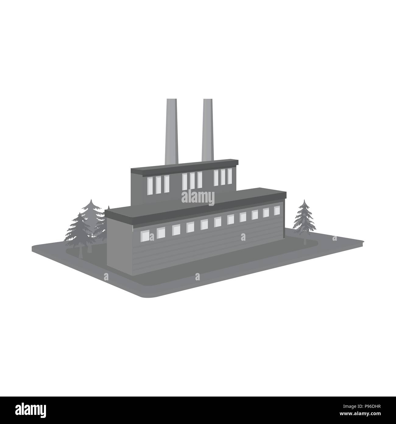 Processing factory. Factory and industry single icon in monochrome ...