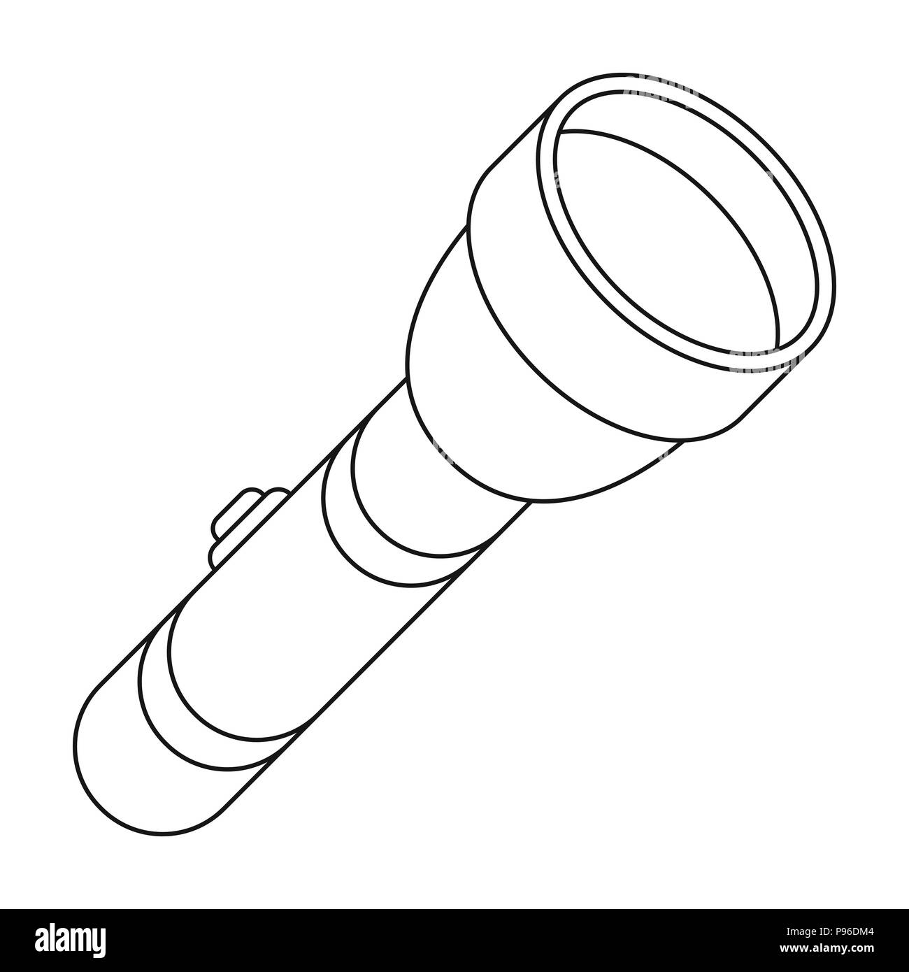 Shining Flashlight Clipart Black And White