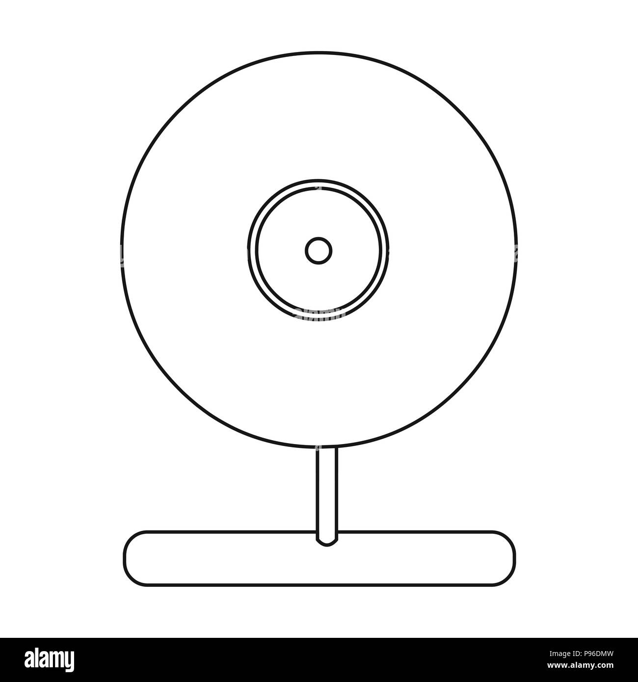 Webcam Icon In Outline Style Isolated On White Background Personal Computer Symbol Vector