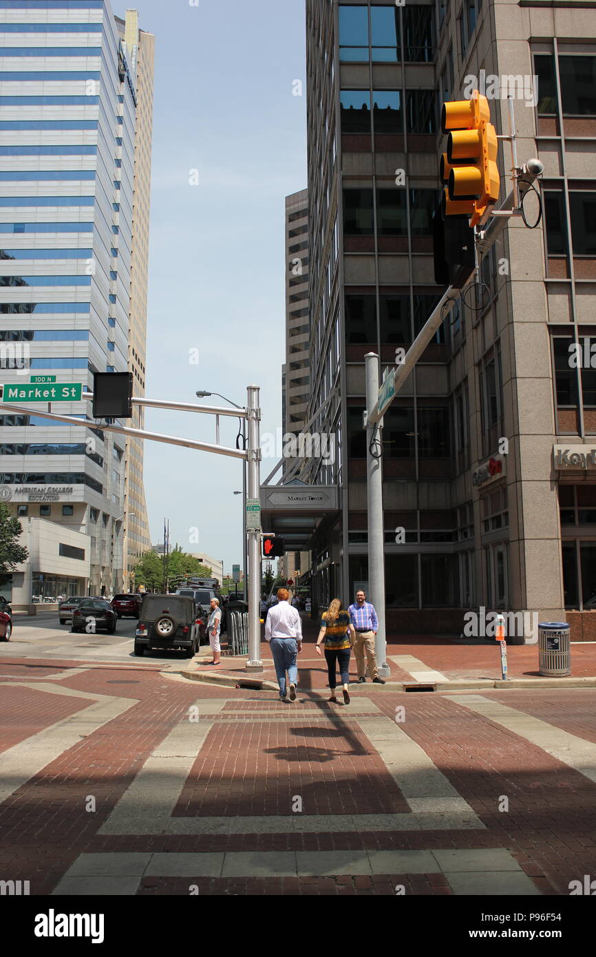 Street scene in downtown Indianapolis, Indiana Stock Photo - Alamy