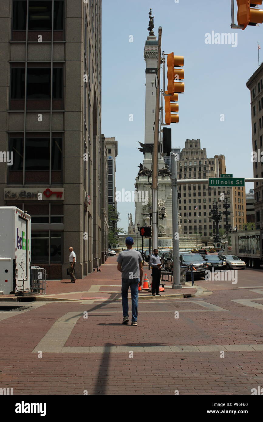 Street scene in downtown Indianapolis, Indiana Stock Photo - Alamy