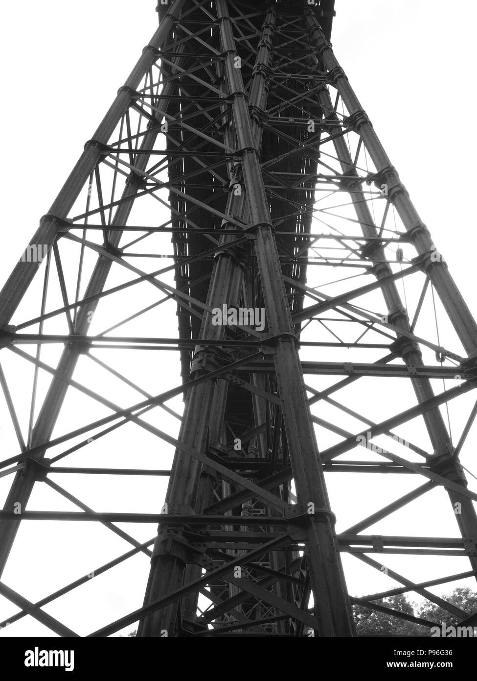 Victorian wrought iron Meldon Viaduct, disused railway line and part of ...
