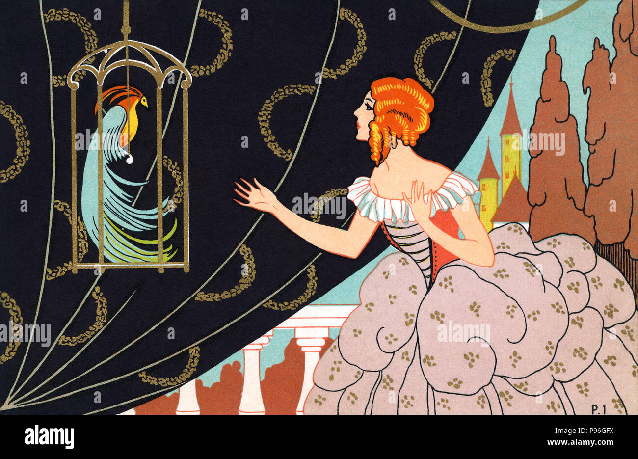 Art deco postcard issued by the Red Star Line Stock Photo - Alamy