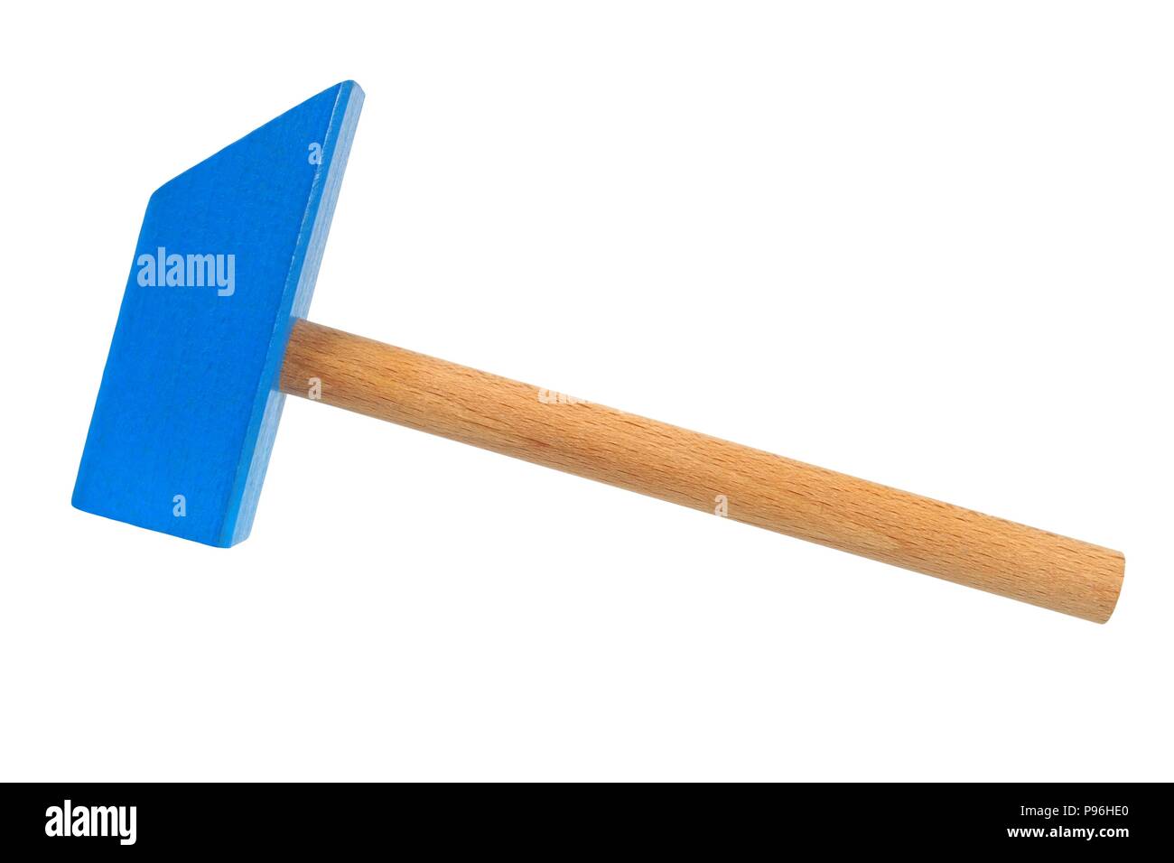 Wooden toy hammer isolated on white background Stock Photo - Alamy