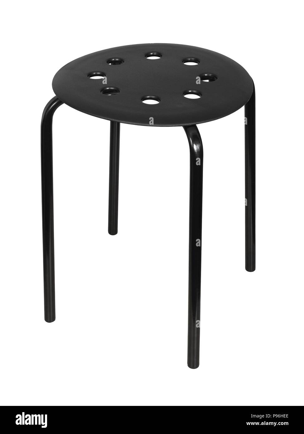 Black stool isolated on white background Stock Photo - Alamy