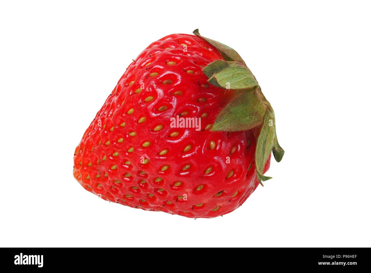 Single strawberry isolated on white background Stock Photo - Alamy