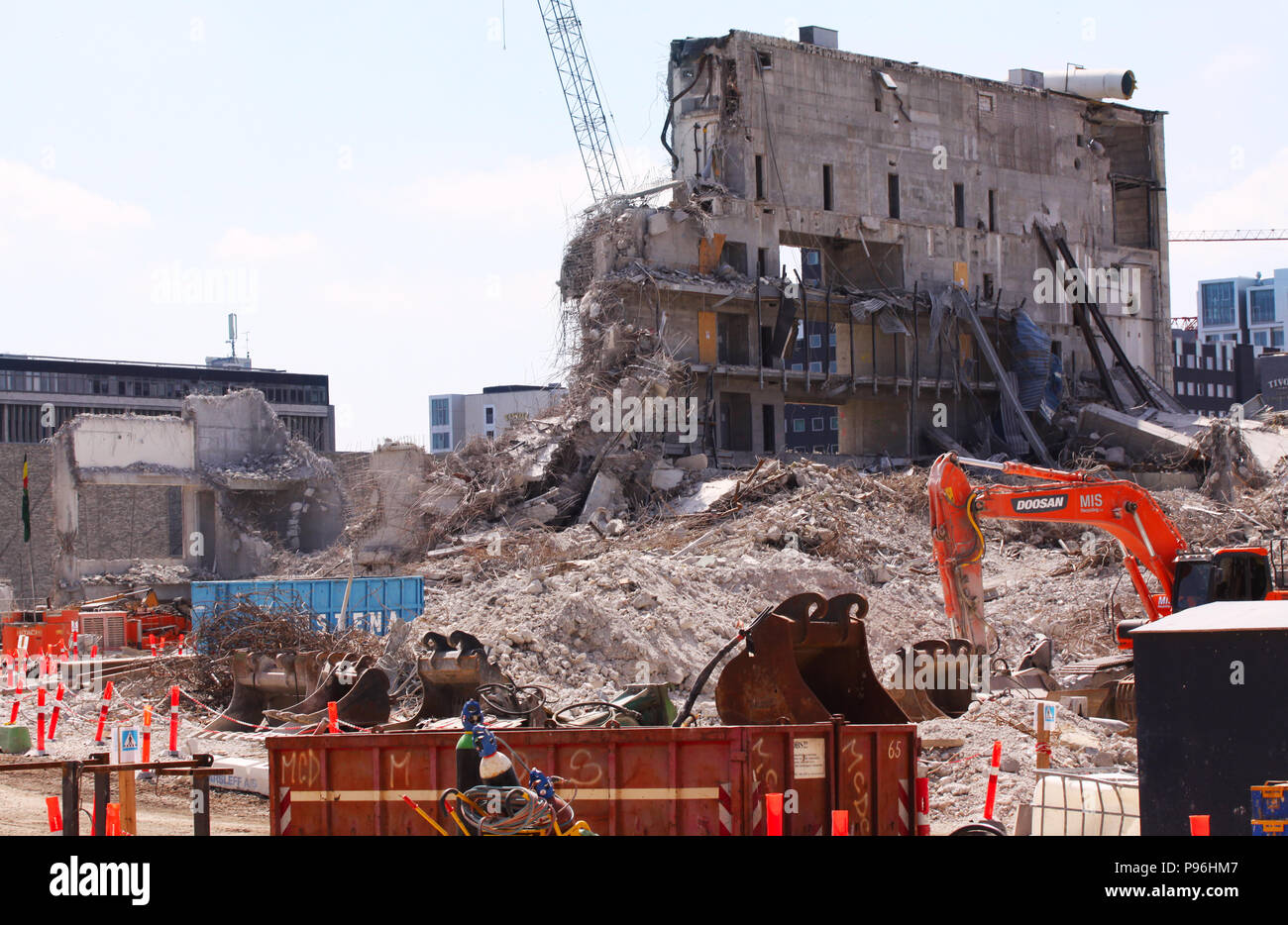 Copenhagen, Denmark - July 15, 2018: Concrete industrial building ...