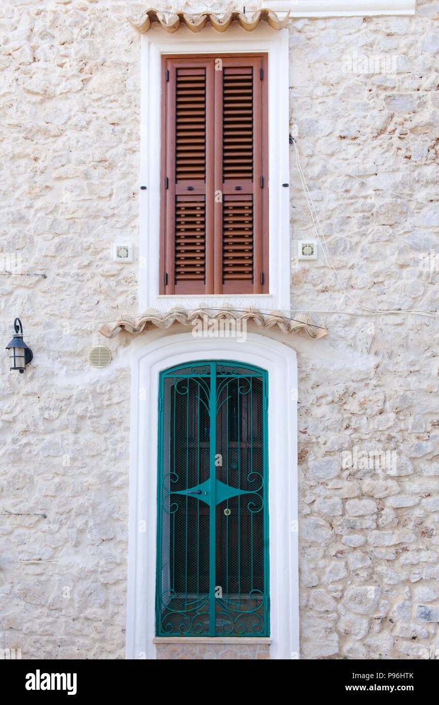Atmospheric windows in Sperlonga in central Italy Stock Photo - Alamy