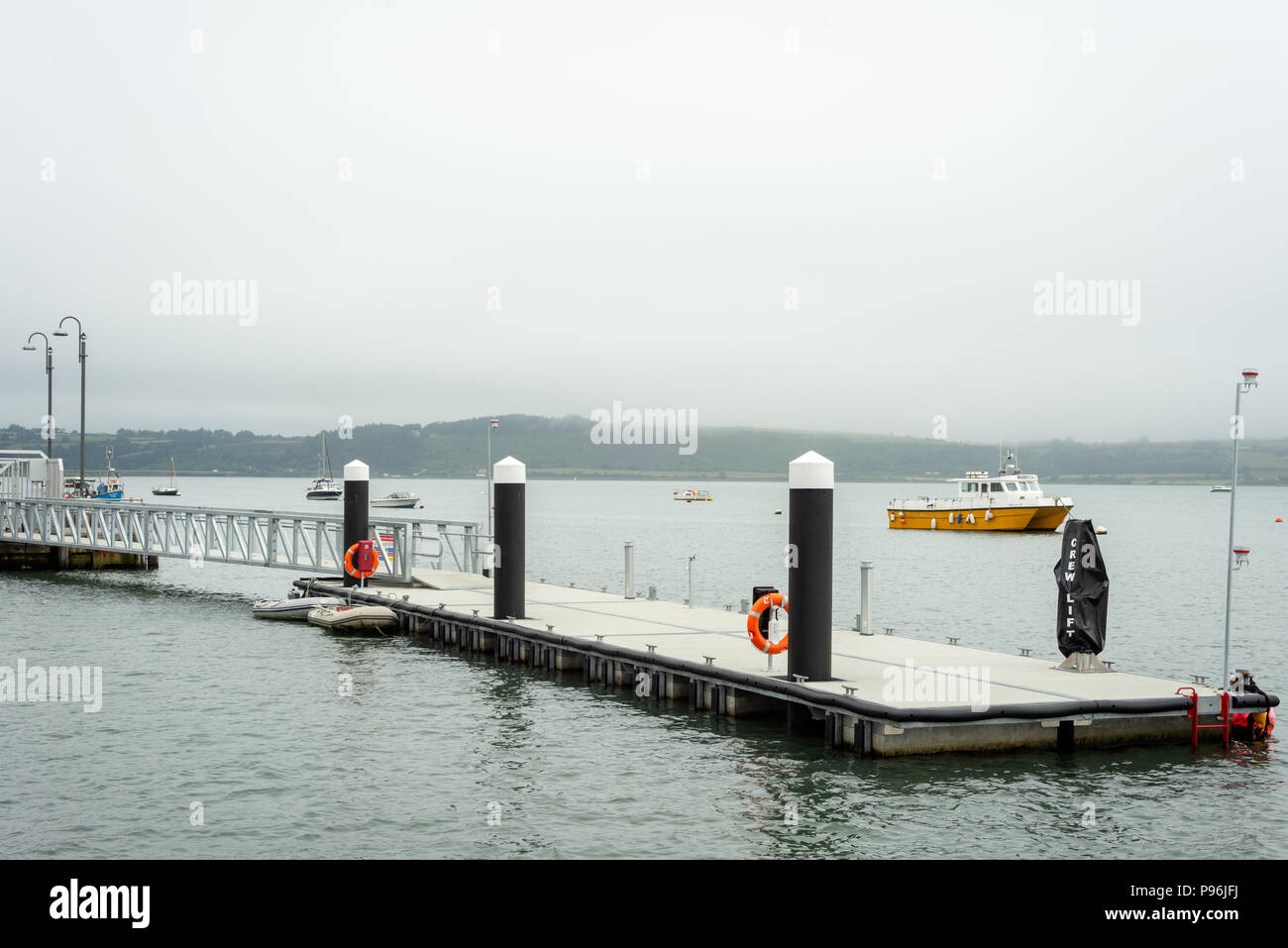 Floating pontoon in the Youghal harbor and marina River Blackwater ...