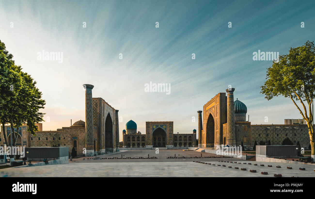 Registan Square Samarkand Uzbekistan long term exposure twilight sunset ...