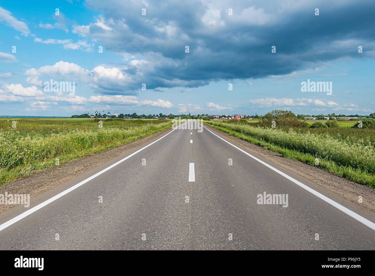 View of the new highway to the small settlement Stock Photo - Alamy