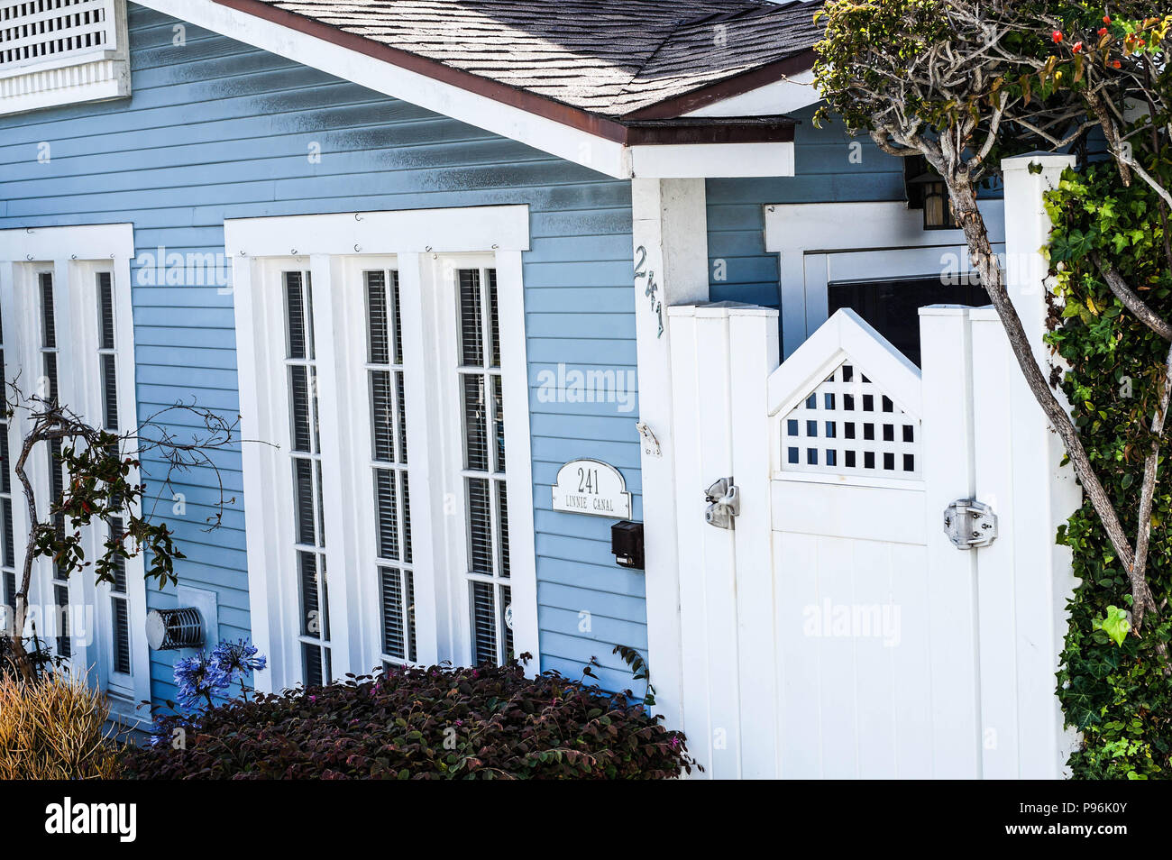 Baby blue house in Venice california Stock Photo - Alamy