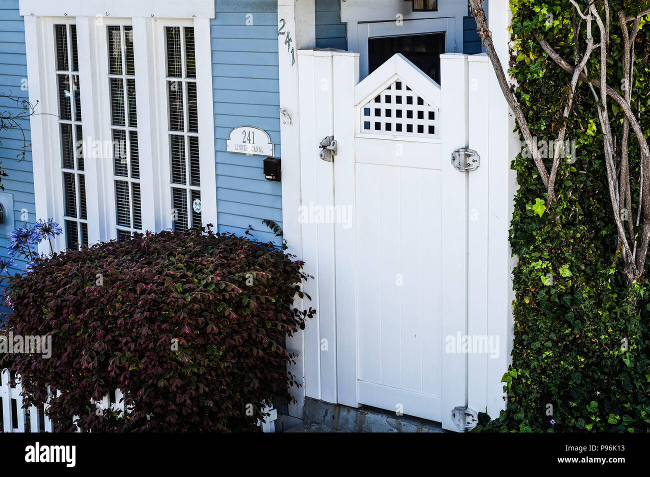 Baby blue house in Venice california Stock Photo - Alamy