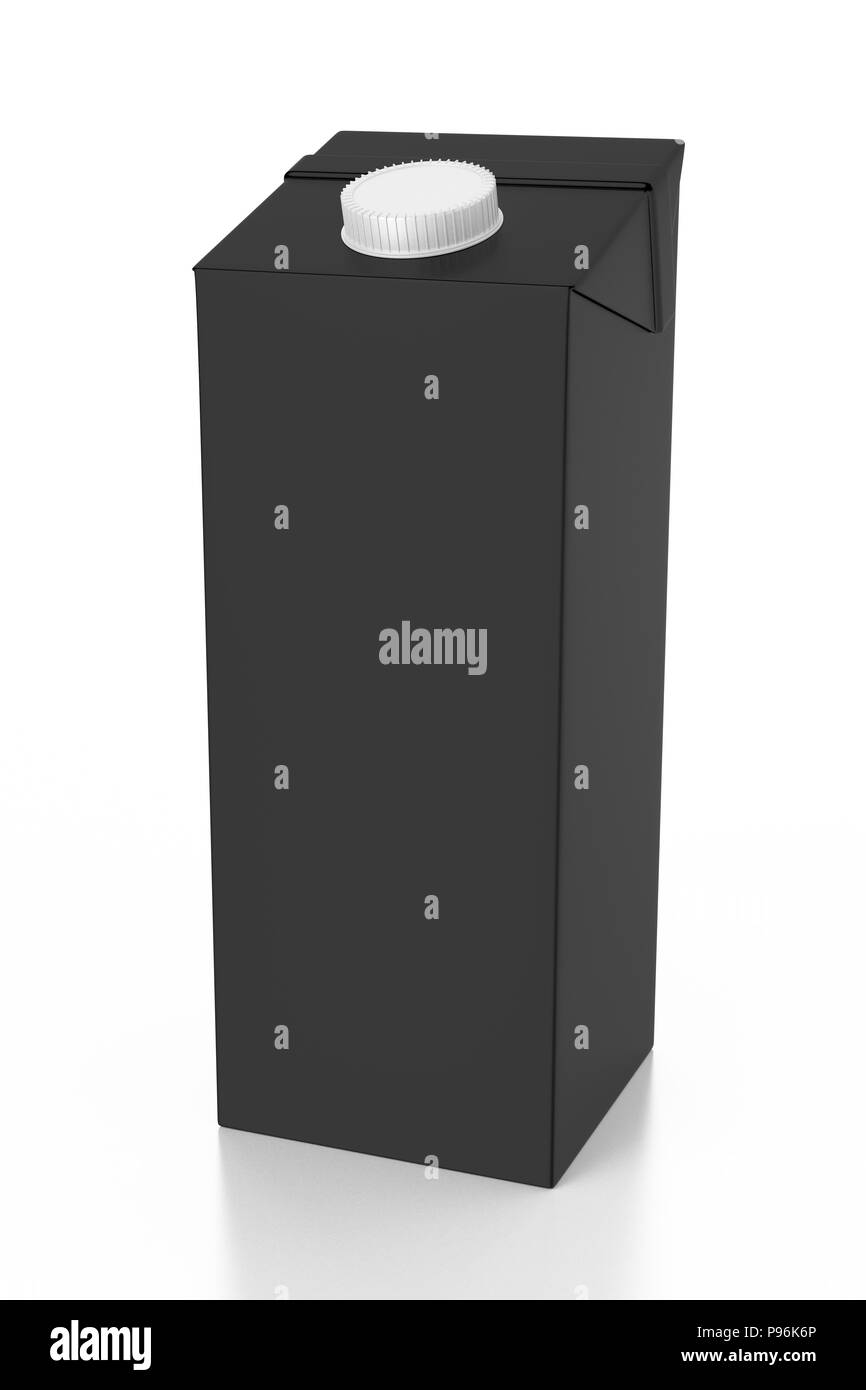 Blank black carton liquid container. Isolated on white background ...