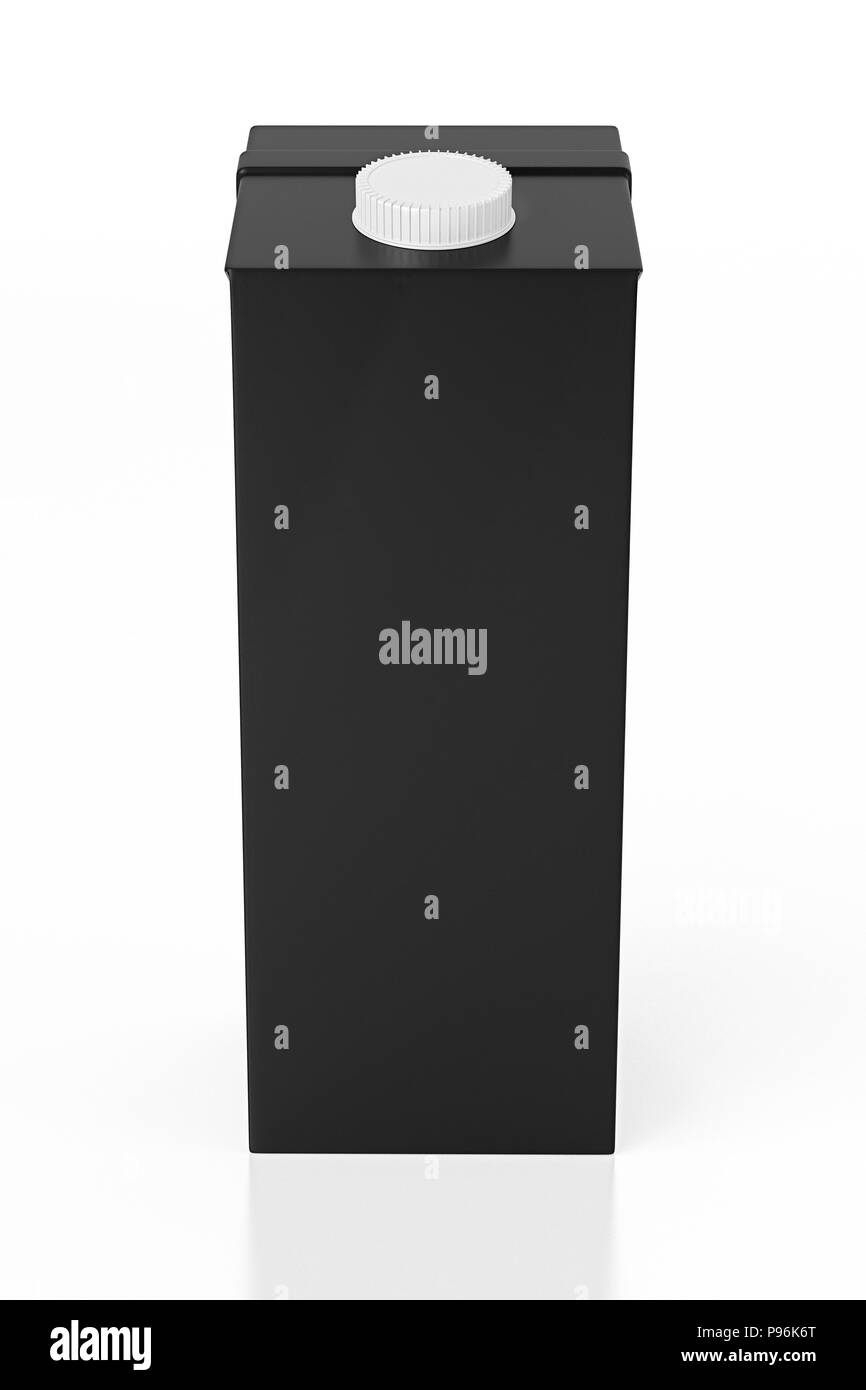 Blank black carton liquid container. Isolated on white background ...