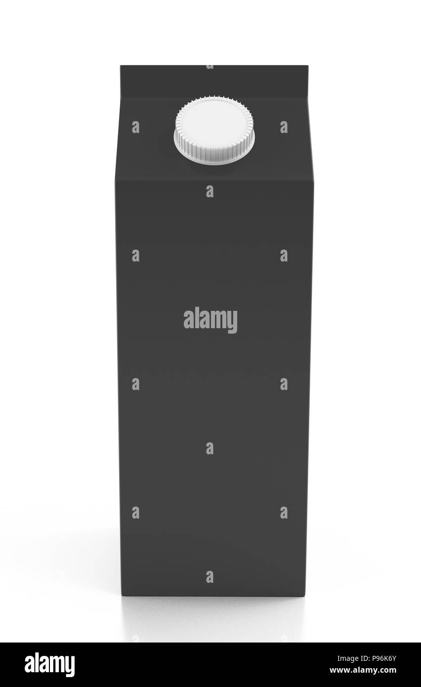 Blank black carton liquid container. Isolated on white background ...