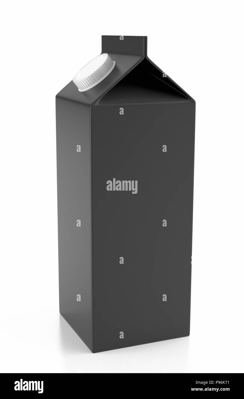 Blank black carton liquid container. Isolated on white background ...