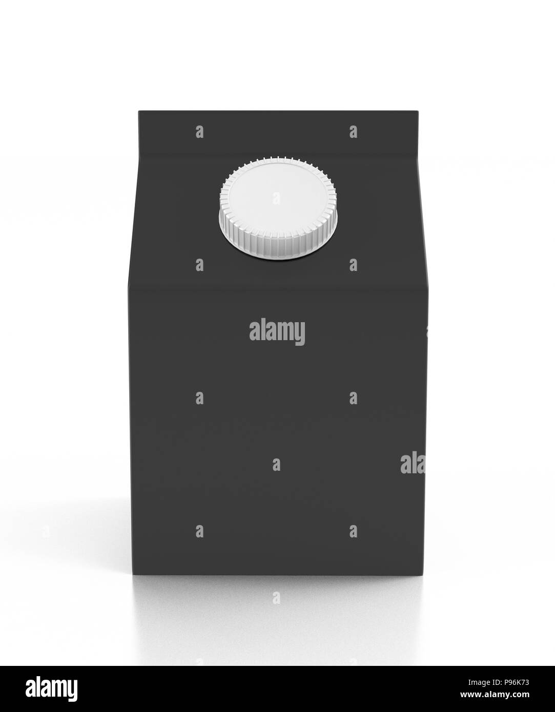 Blank black carton liquid container. Isolated on white background ...