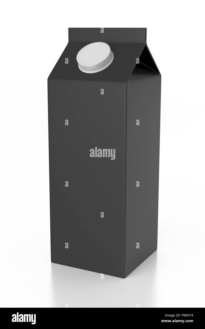 Blank black carton liquid container. Isolated on white background ...