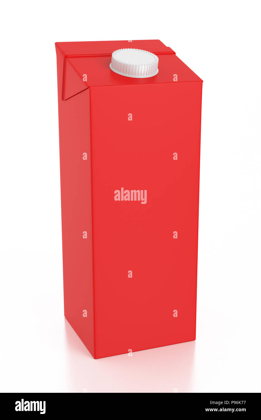Blank red carton liquid container. Isolated on white background ...