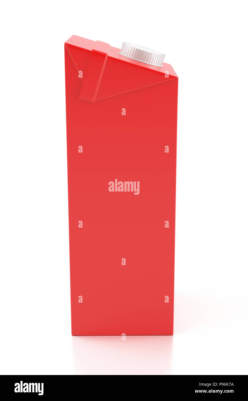 Blank red carton liquid container. Isolated on white background ...