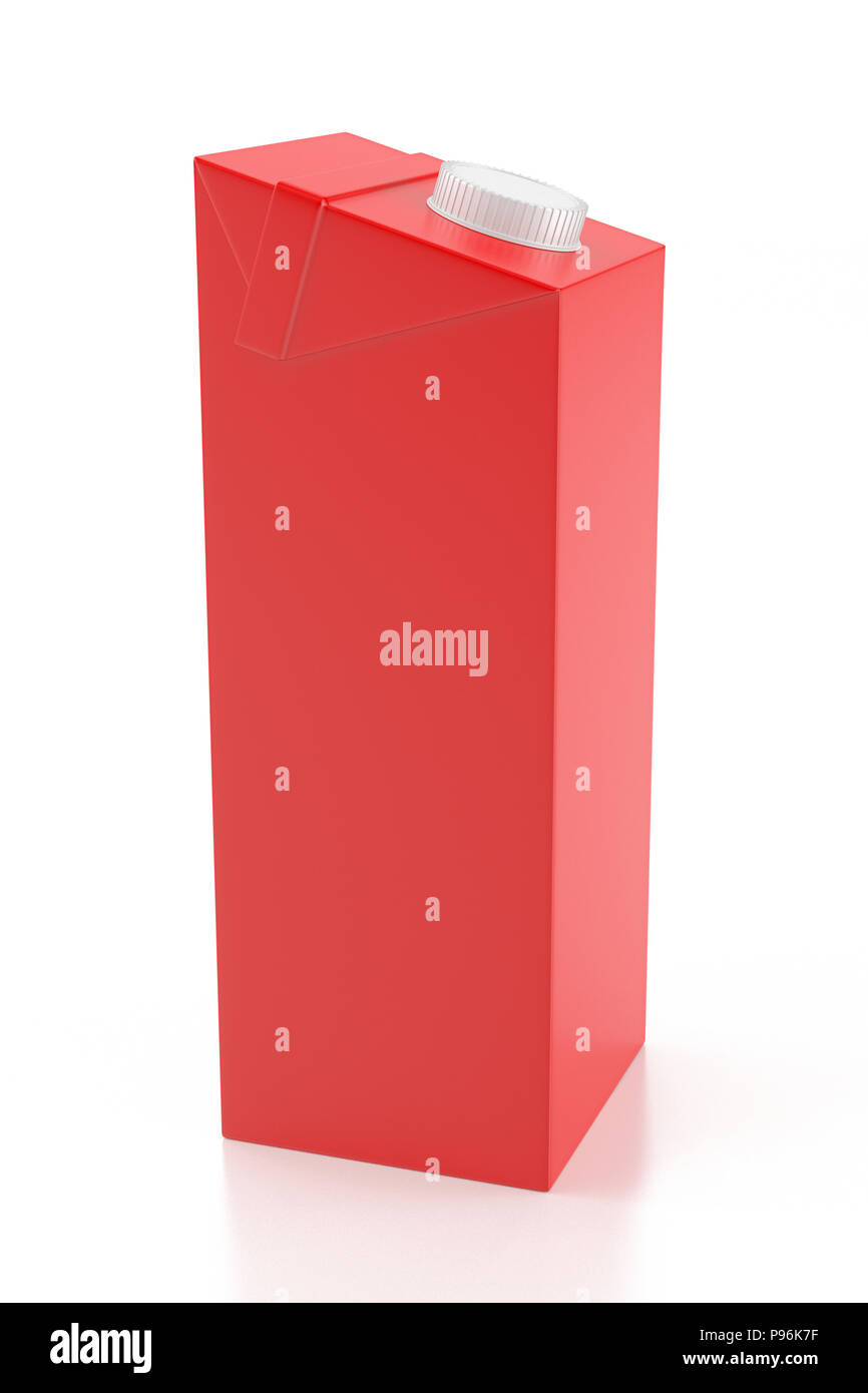 Blank red carton liquid container. Isolated on white background ...