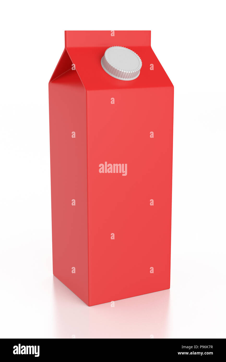 Blank red carton liquid container. Isolated on white background ...
