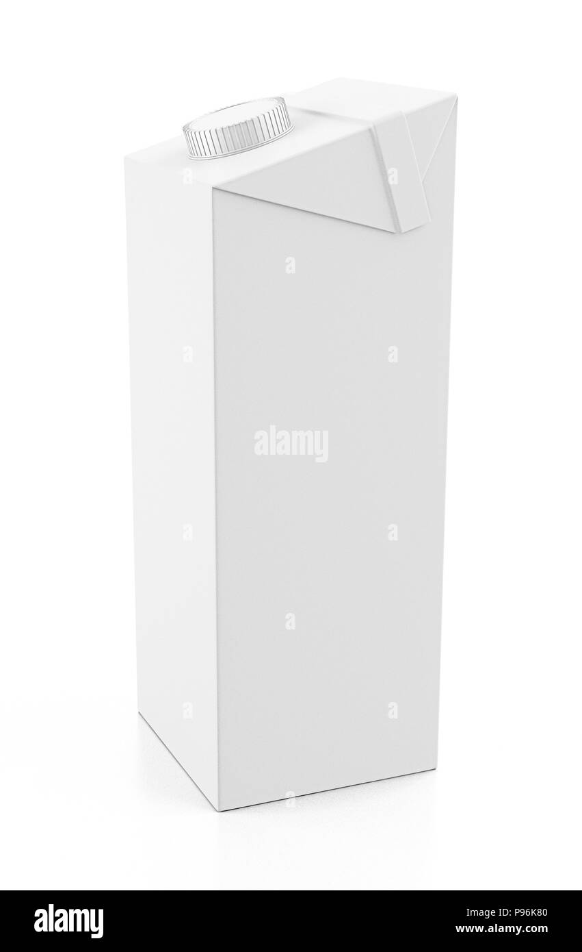 Blank white carton liquid container. Isolated on white background ...