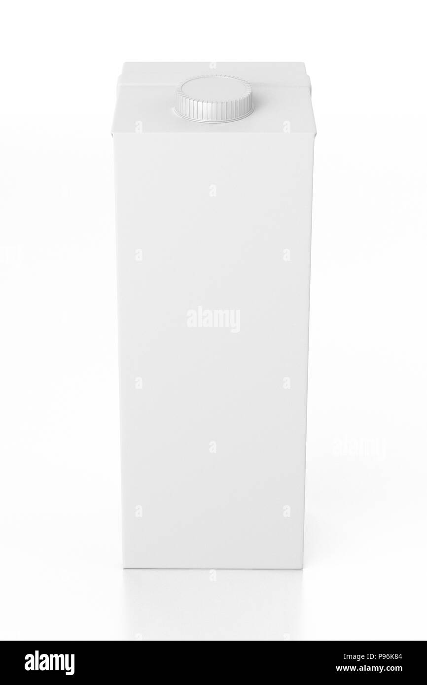 Blank white carton liquid container. Isolated on white background ...