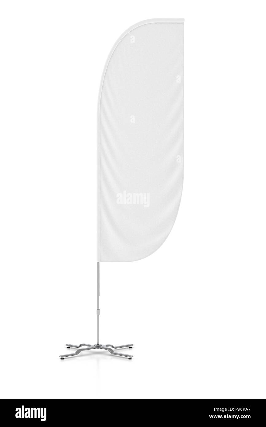 White blank advertising banner flag mockup. Isolated with clipping path ...