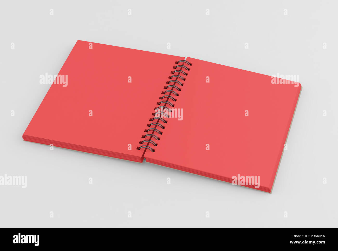 Red spiral notepad isolated on white background. Include clipping path ...
