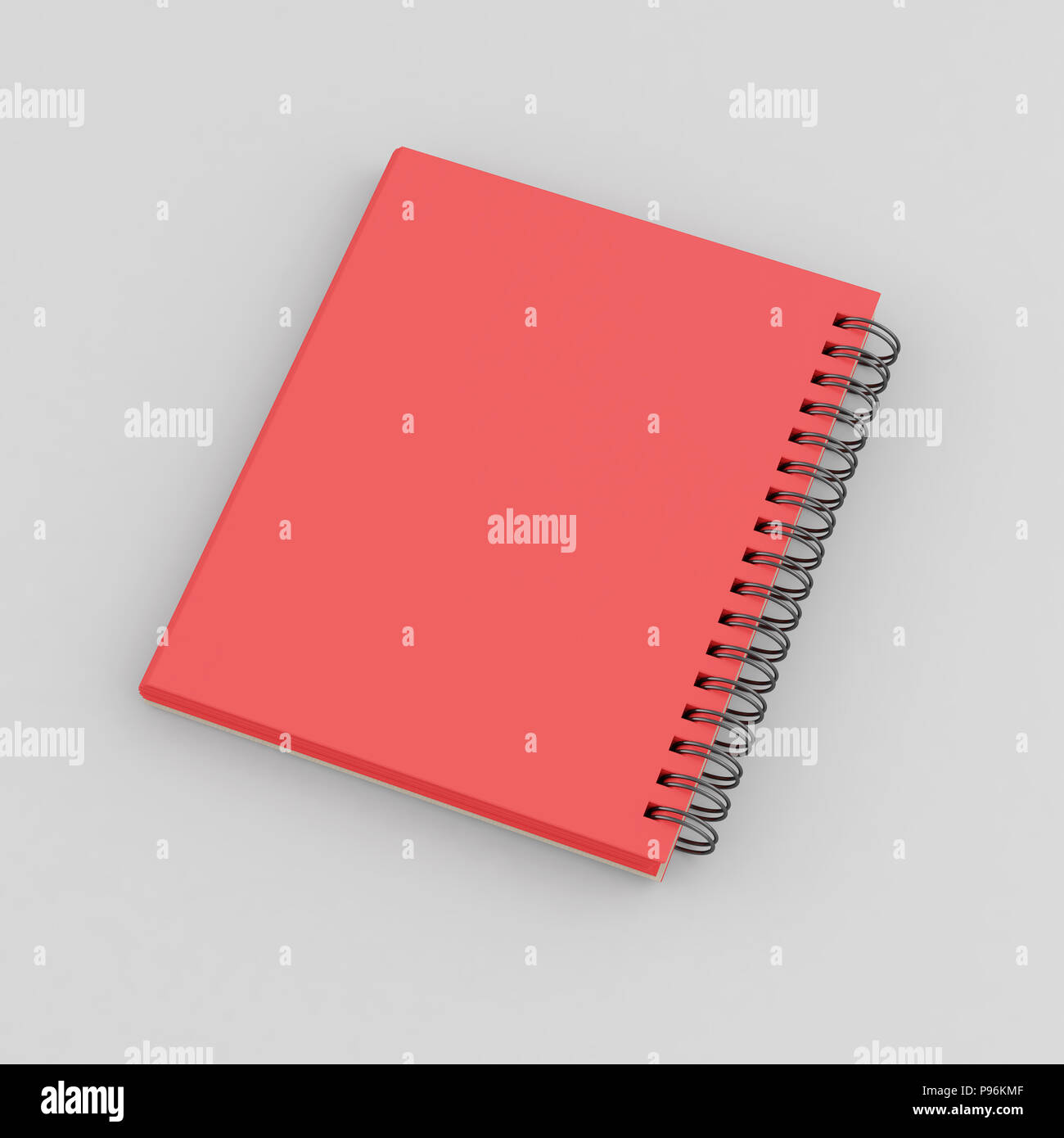 Red spiral notepad isolated on white background. Include clipping path ...