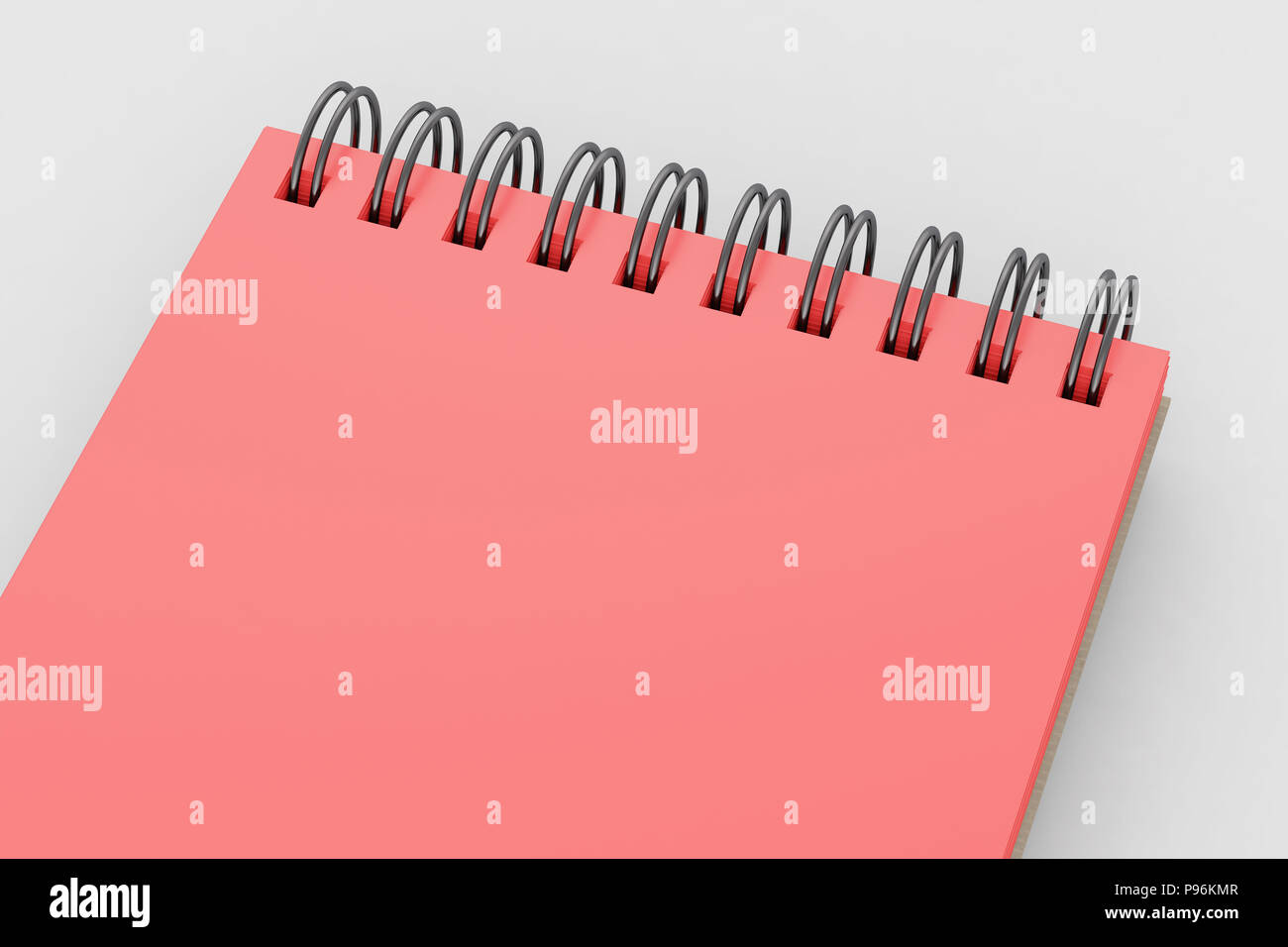 Red spiral notepad isolated on white background. Include clipping path ...