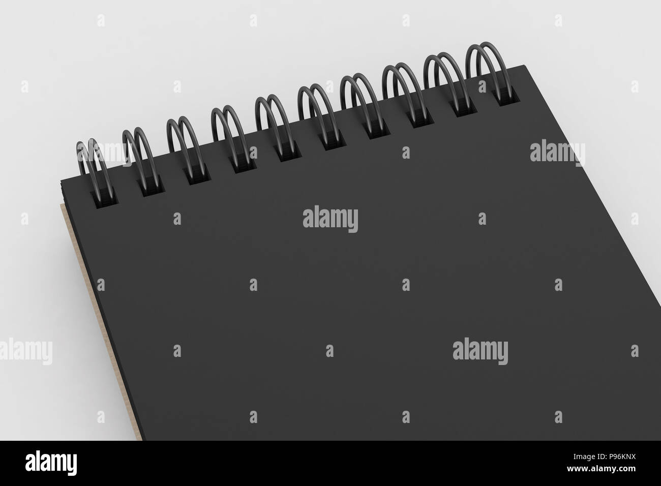 Black spiral notepad isolated on white background. Include clipping ...