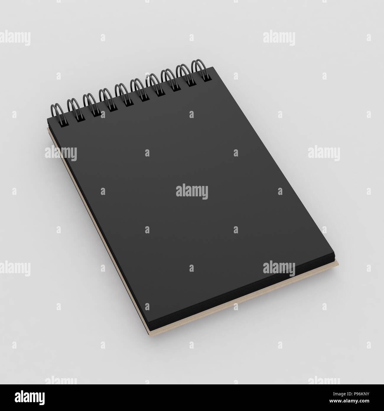Black spiral notepad isolated on white background. Include clipping ...