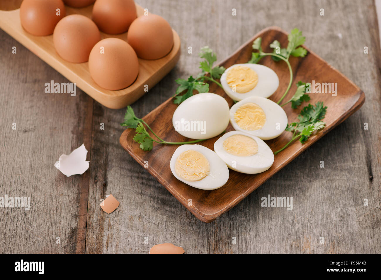 Two hard boiled eggs in hi-res stock photography and images - Alamy