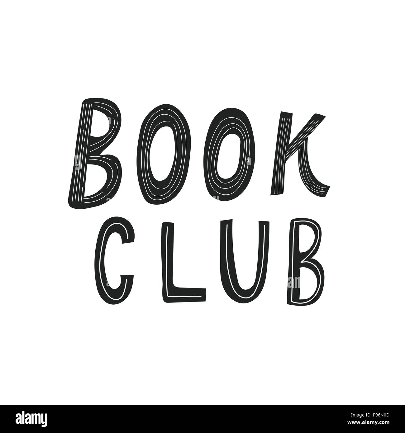 Hand drawn lettering Book club inscription for invitation and greeting ...