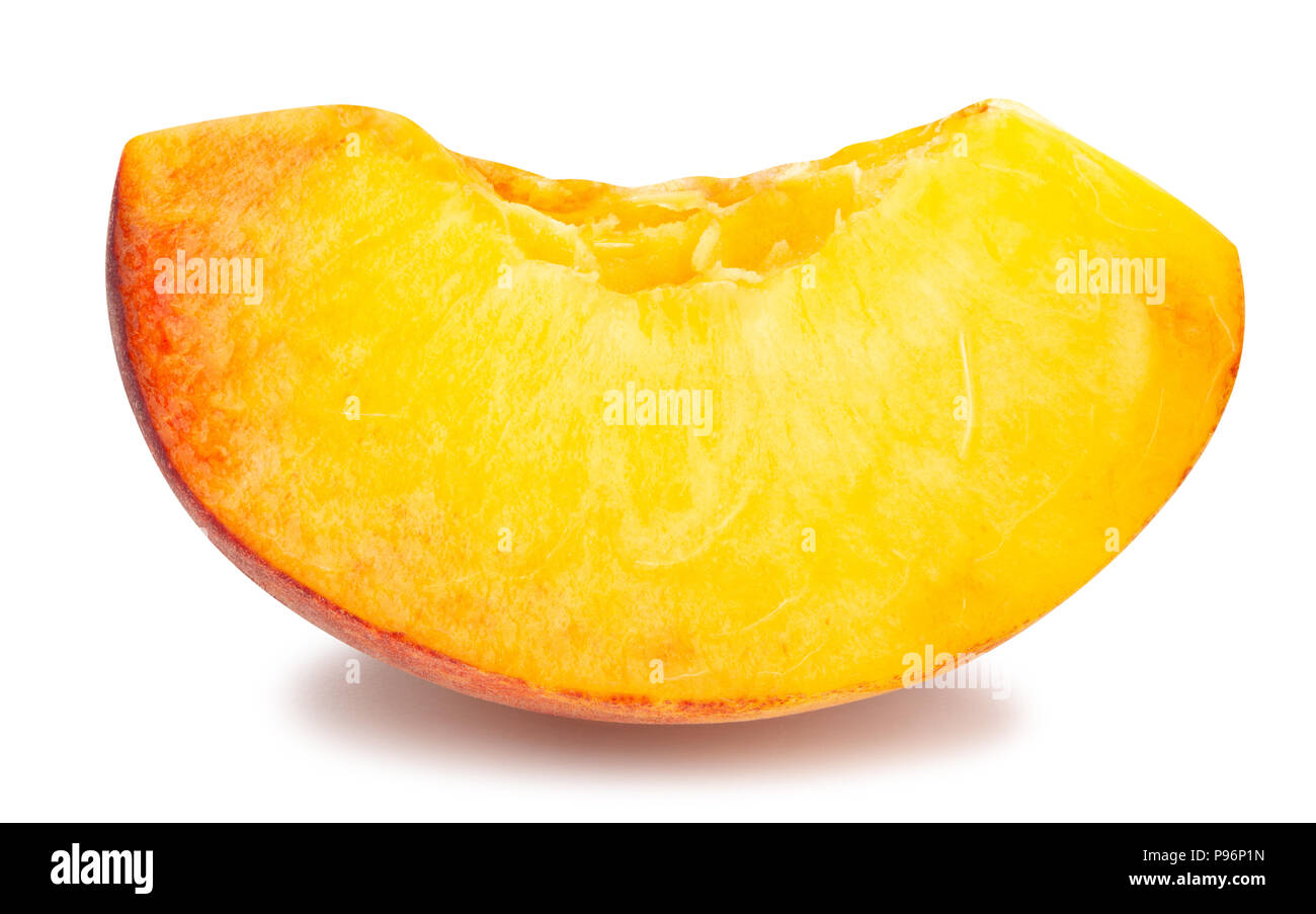 sliced peach path isolated Stock Photo - Alamy
