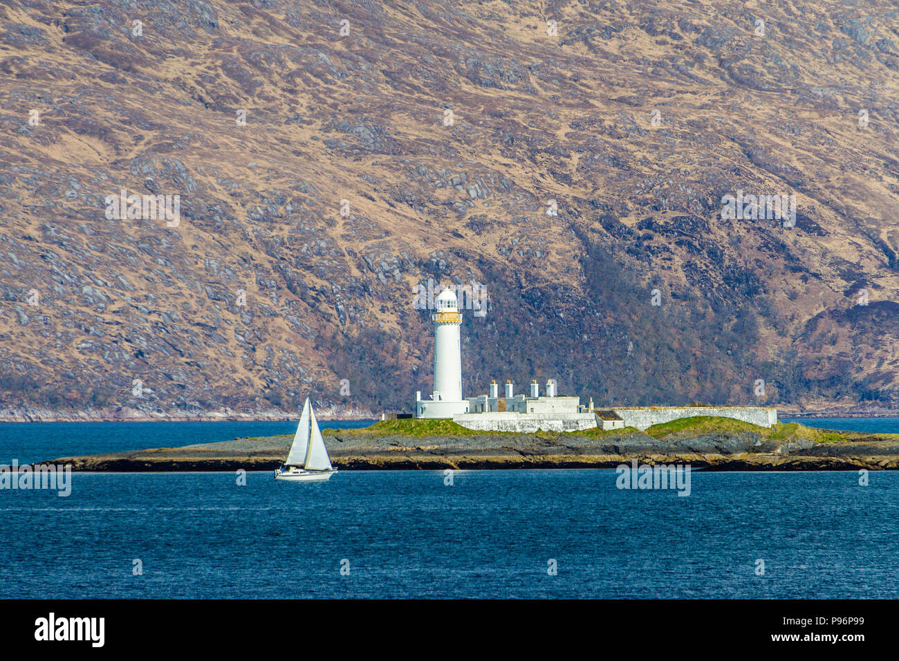 Lismore lighthouse on the tiny islet of Eilean Musdile is a common ...