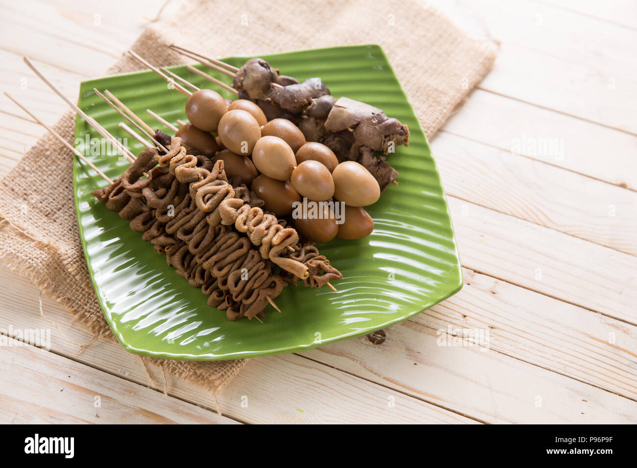 sate usus, hati, rempela telur indonesian traditional cuisine Stock ...