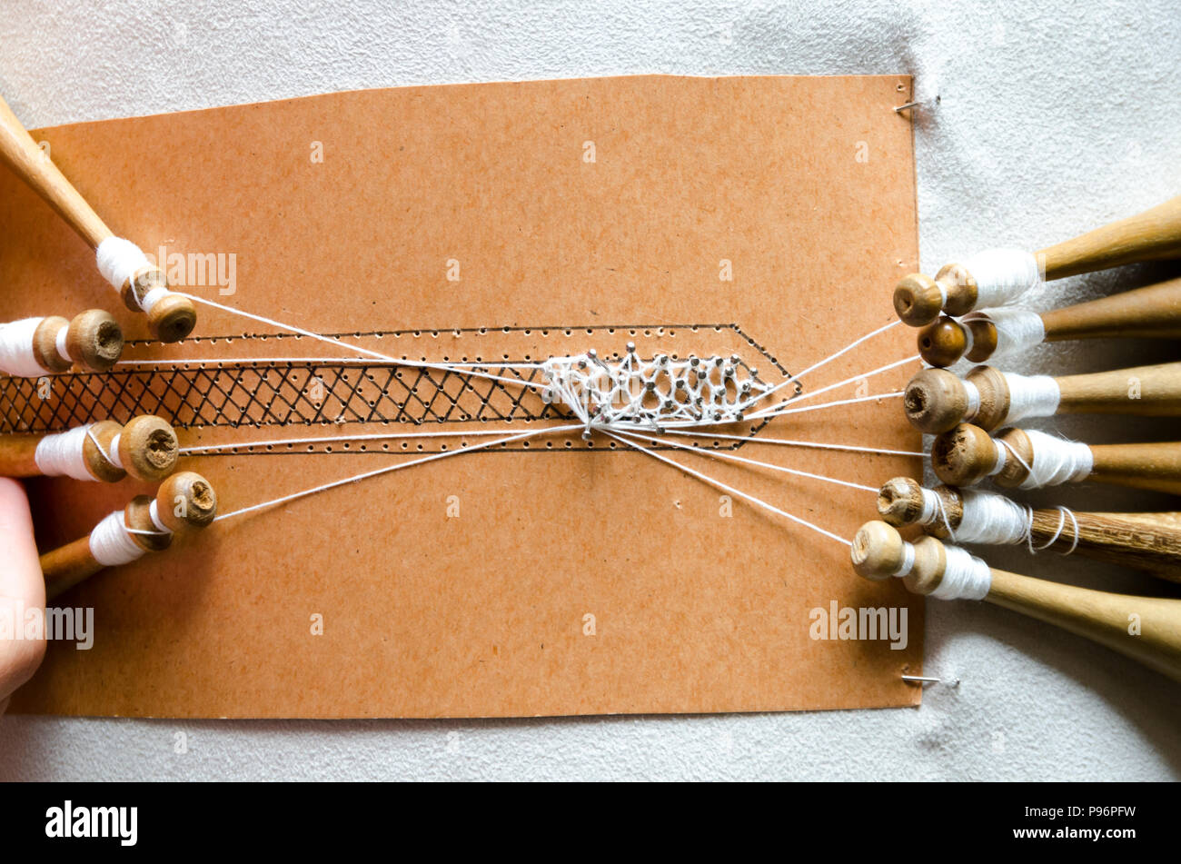 Tombolo lace hi-res stock photography and images - Alamy