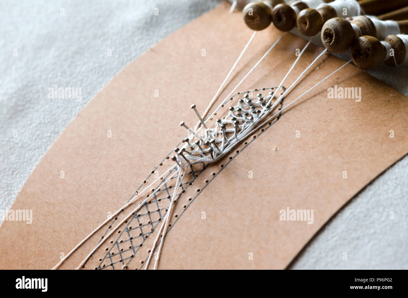 Tombolo lace hi-res stock photography and images - Alamy