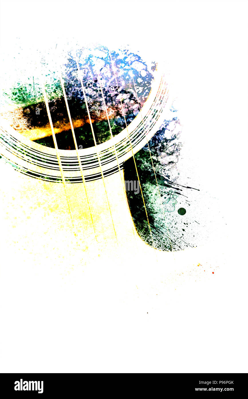 Guitar abstract painting Cut Out Stock Images & Pictures - Alamy
